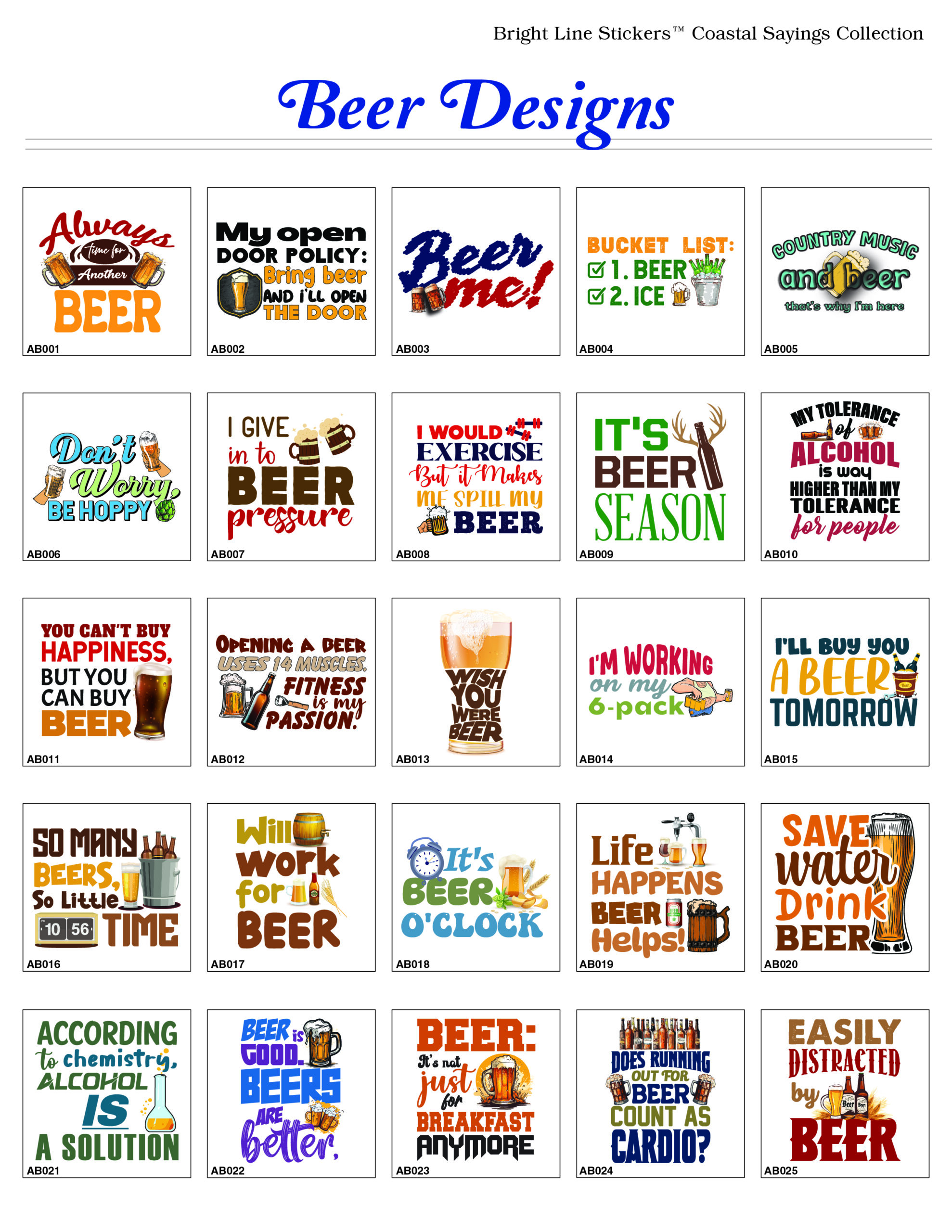 AB – Beer – Bright Line Stickers