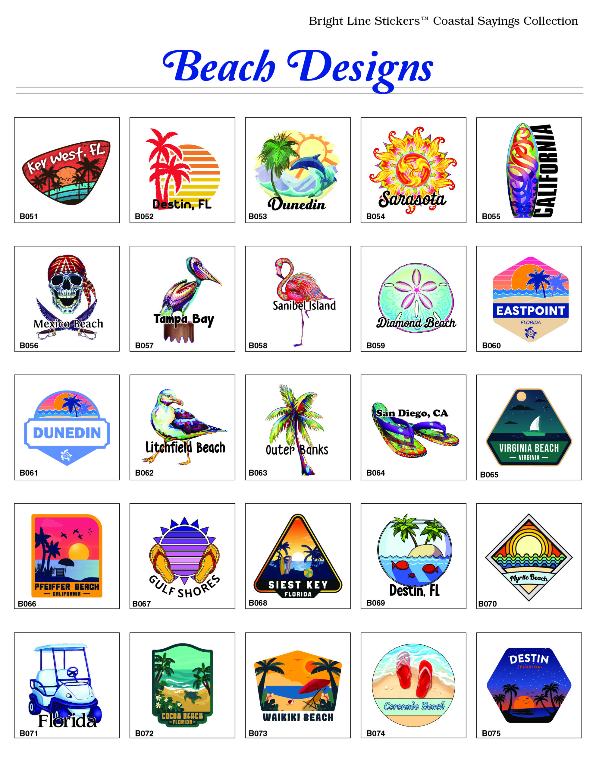 B – Coastal – Bright Line Stickers